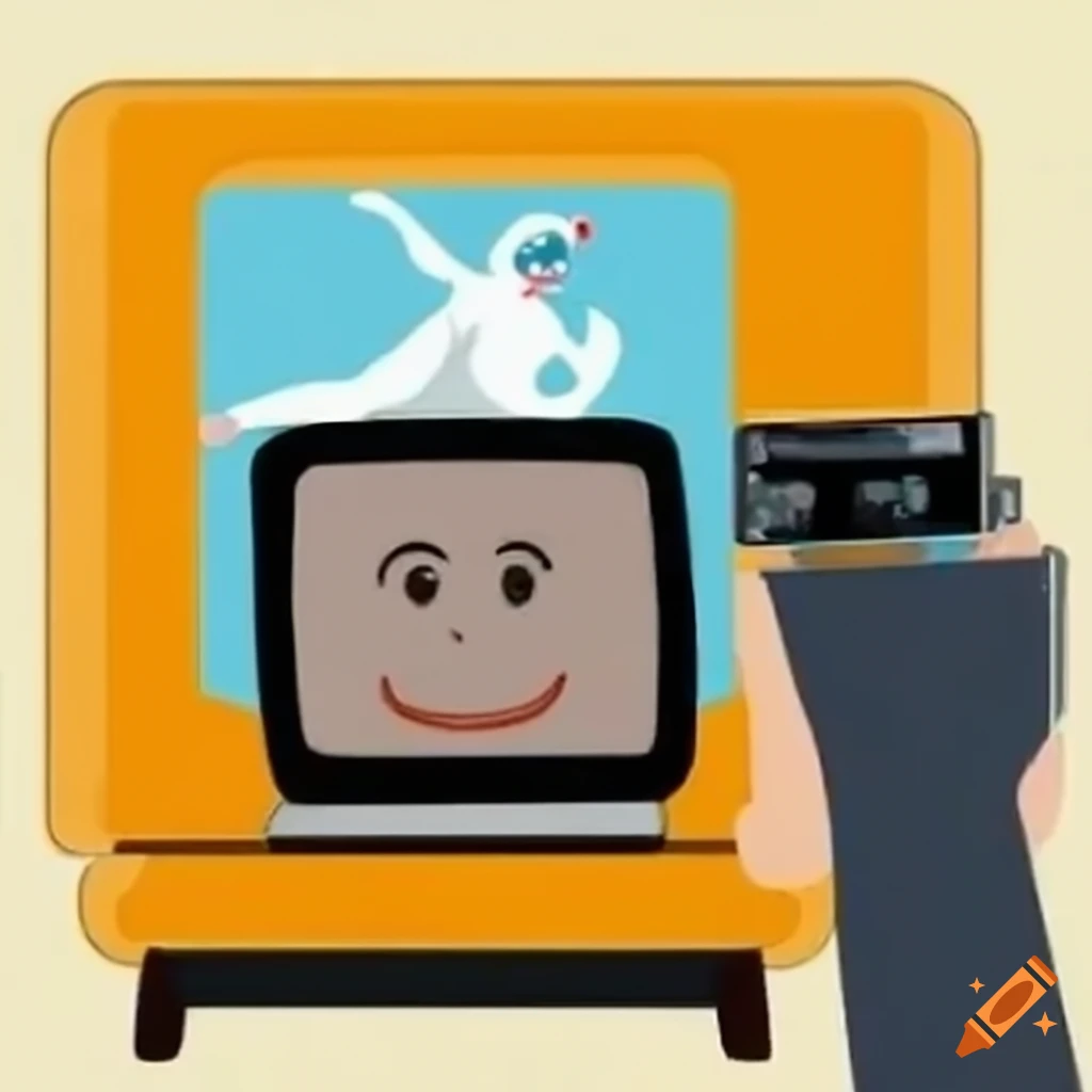 White monkey watching tv on Craiyon