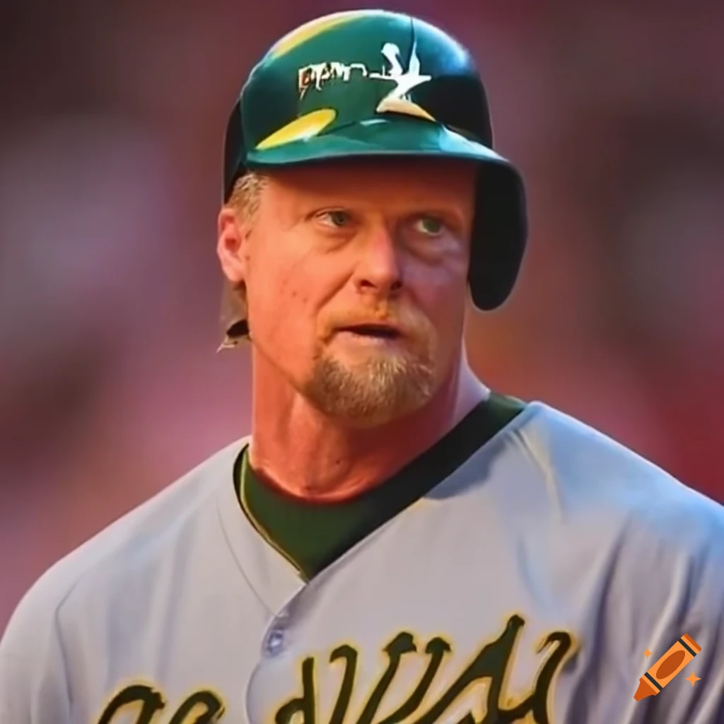 Mark McGwire playing for the A's on Craiyon