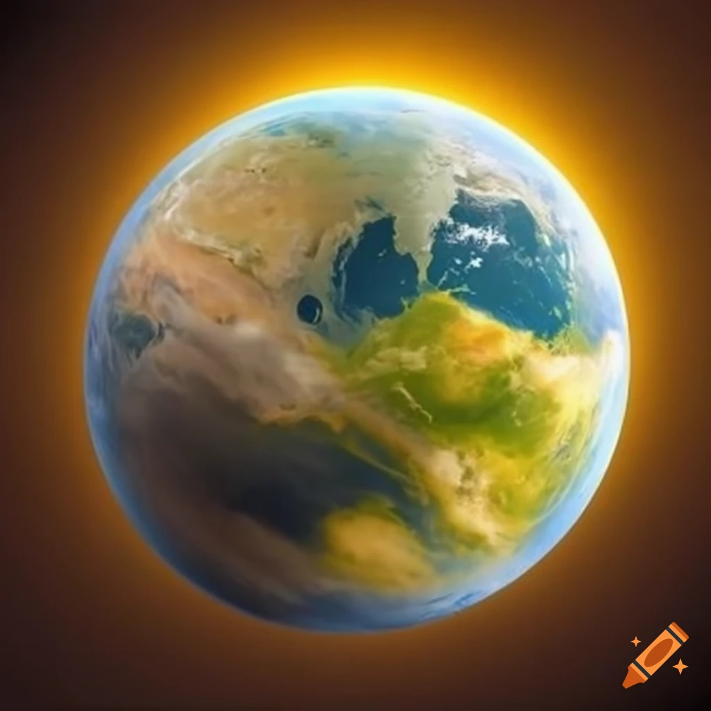 Beautiful yellow planet on Craiyon
