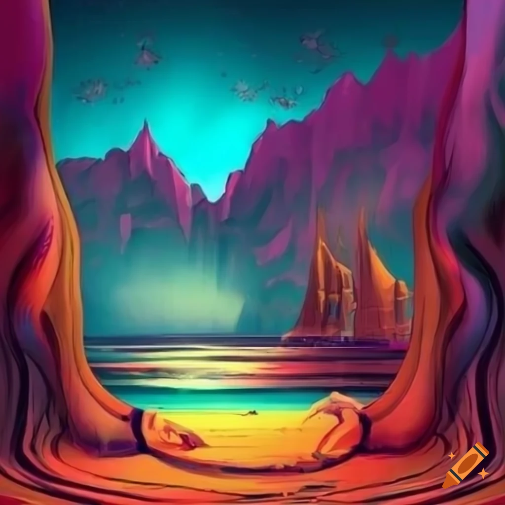 Modern colorful epic surreal manga scene on Craiyon