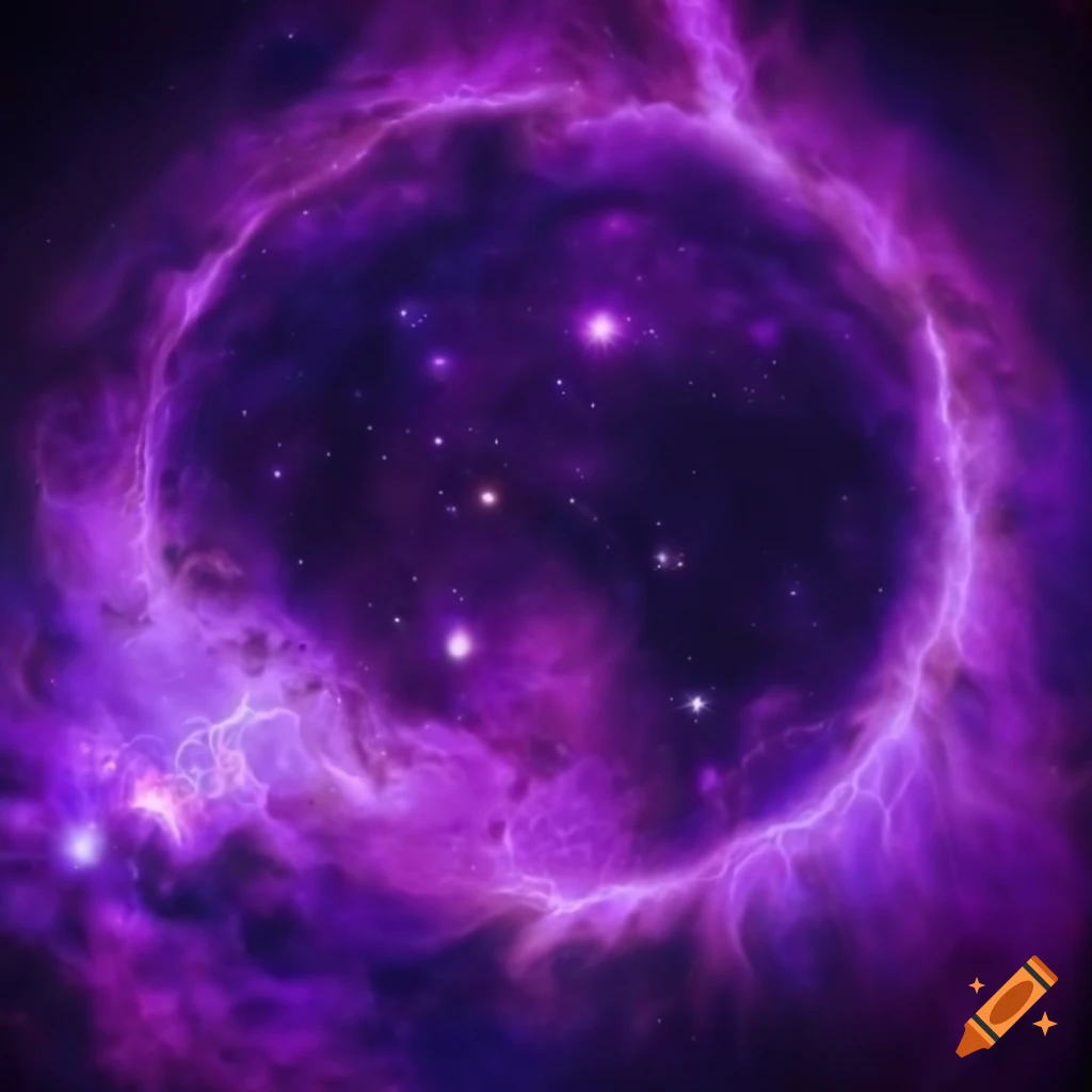 Vibrant cosmic storm with deep purple colors representing beautiful ...