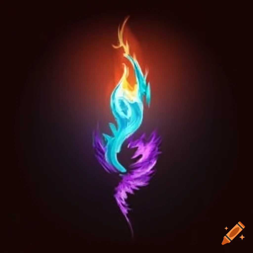 Mage bending elements guided by phoenix logo on Craiyon