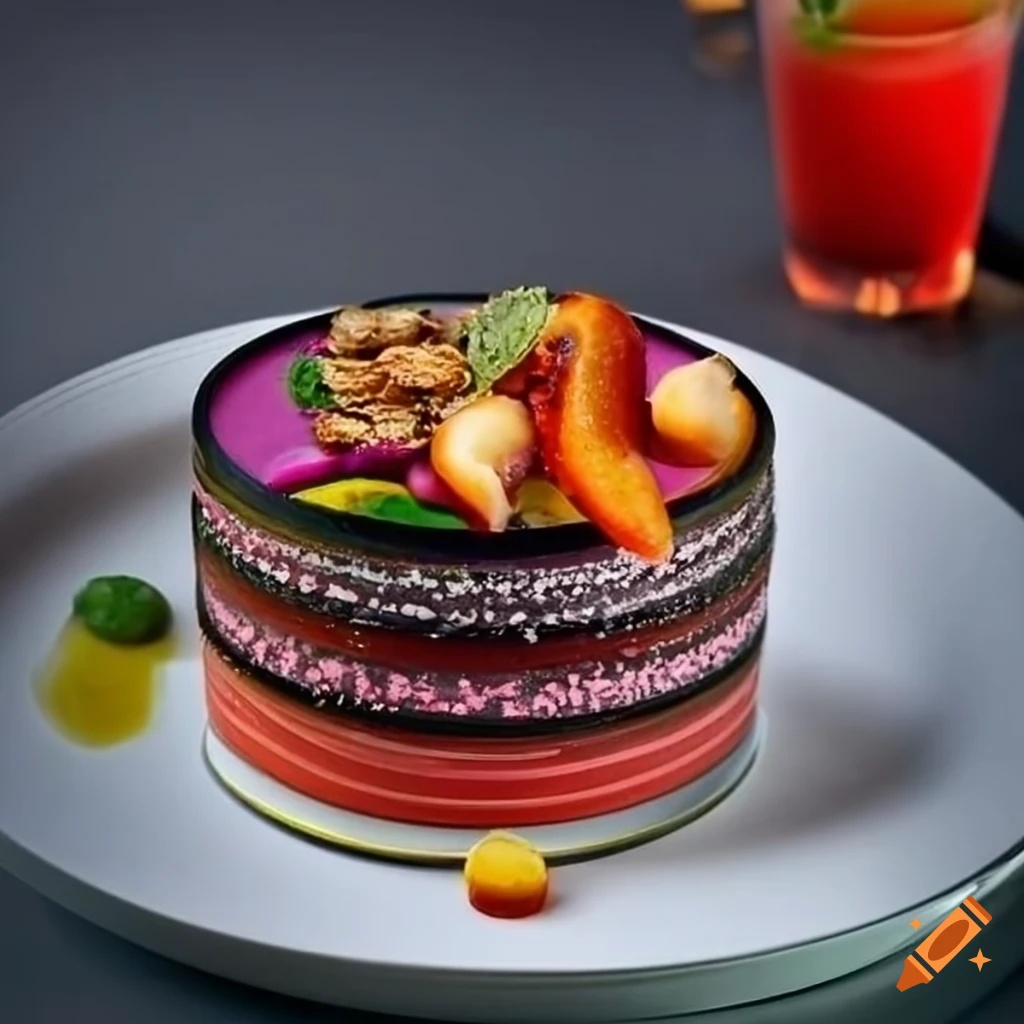 Colorful and sumptuous food creations by talented chefs on Craiyon