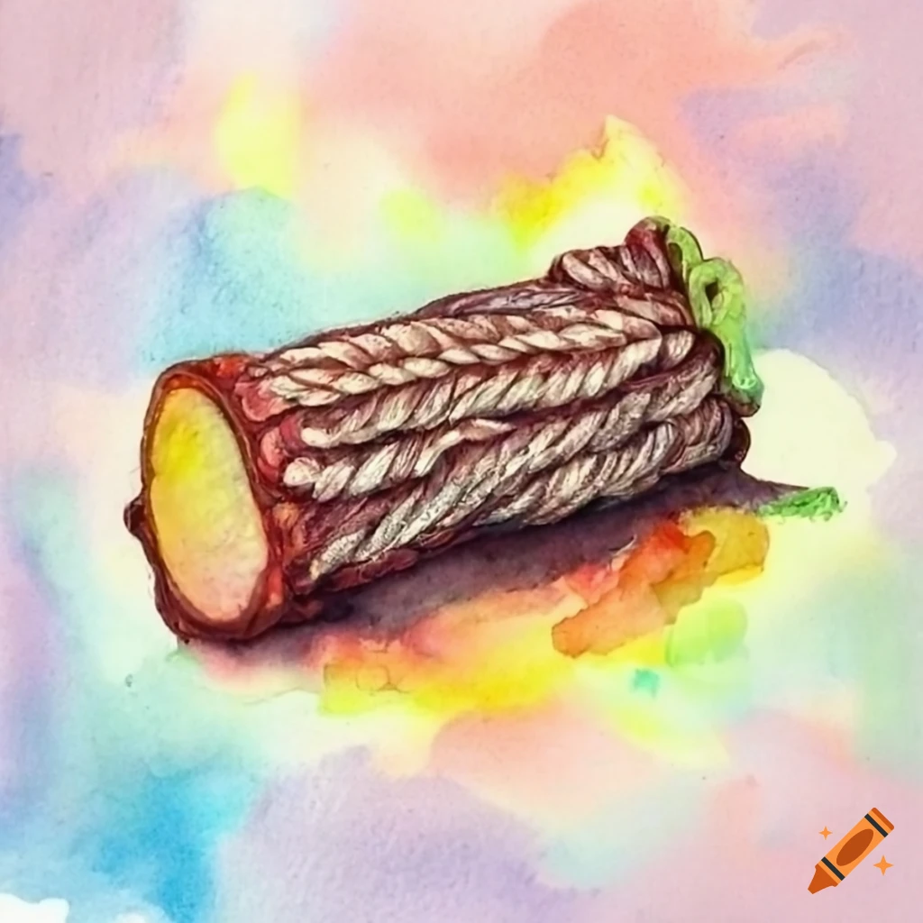 Braided cords on a log on Craiyon