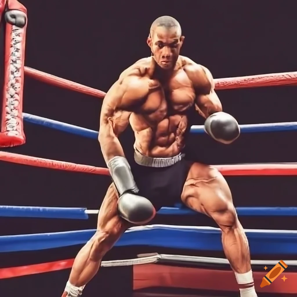 Professional fighter entering the ring on Craiyon