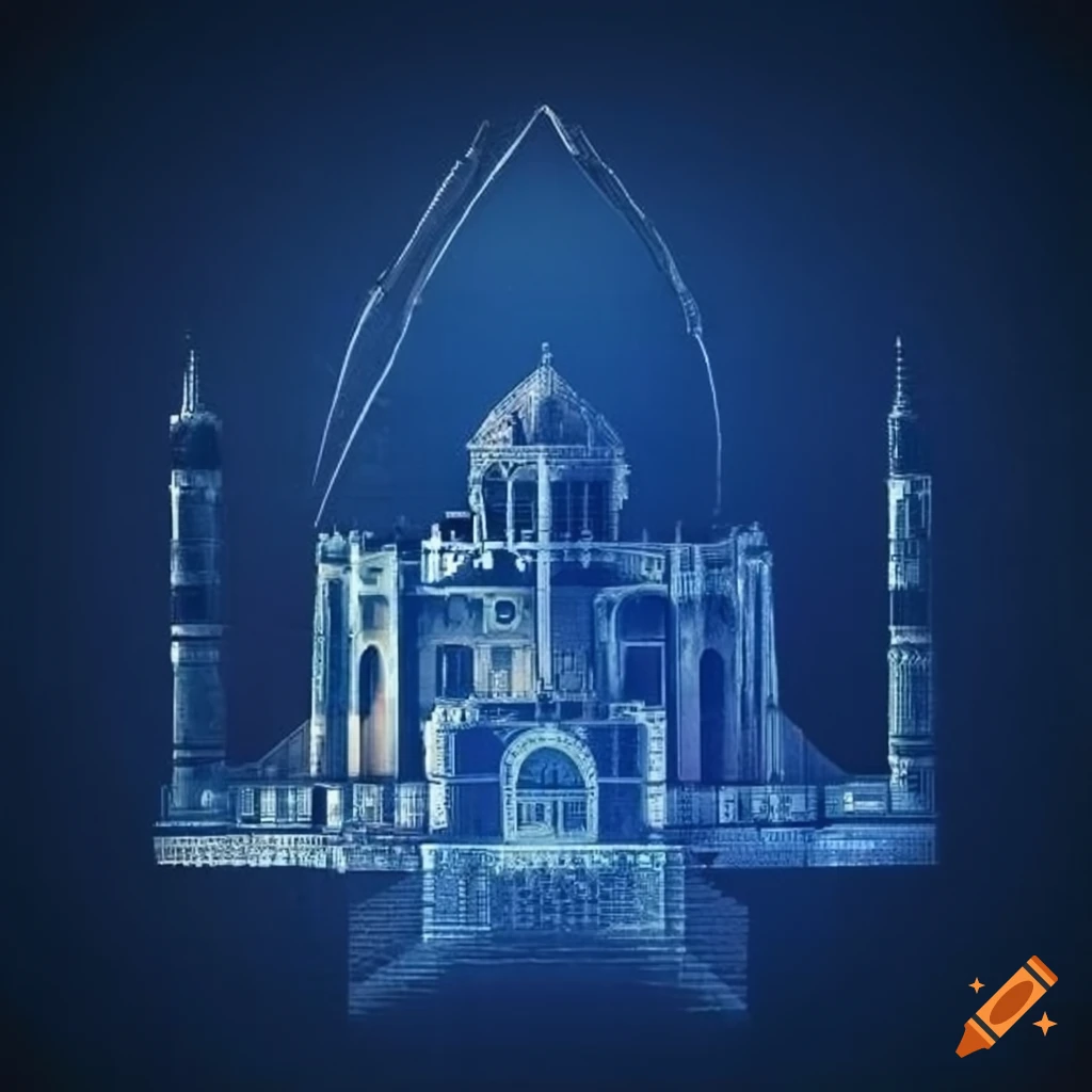 Detailed blueprint of a citadel on Craiyon