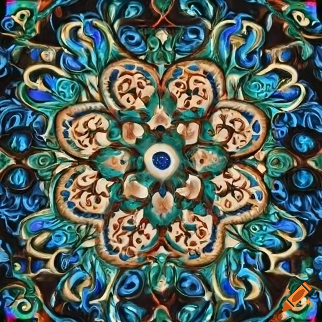 Art deco peacock tiling design on Craiyon