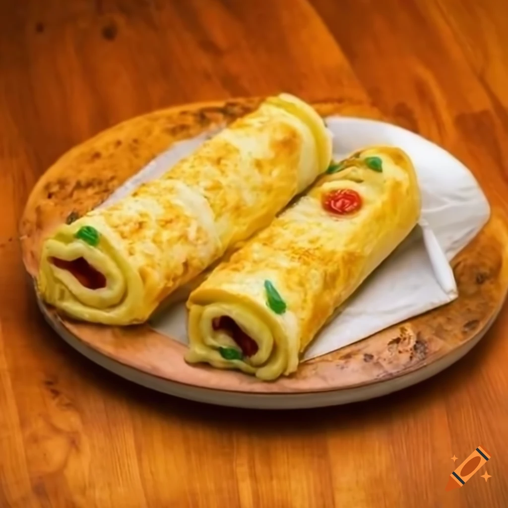 Rolled omelette on Craiyon