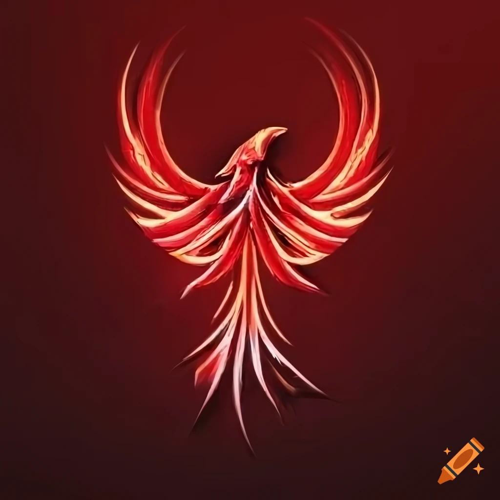 Red phoenix logo in high quality on Craiyon