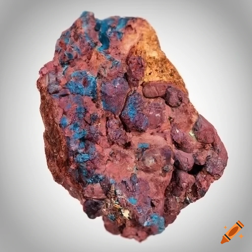 Bauxite ore with realistic textures on a white background on Craiyon