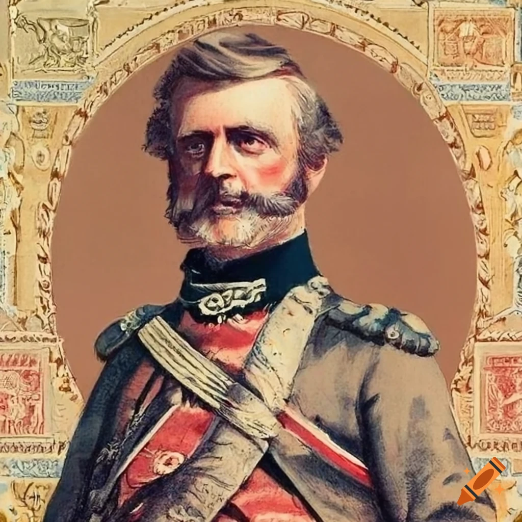 Stylized image of a late 19th century british general on Craiyon