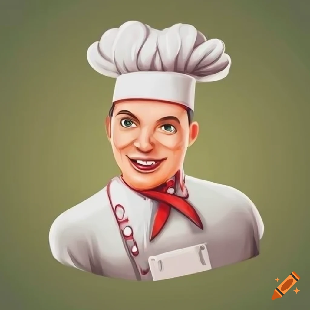 Illustration of a cook in uniform on Craiyon