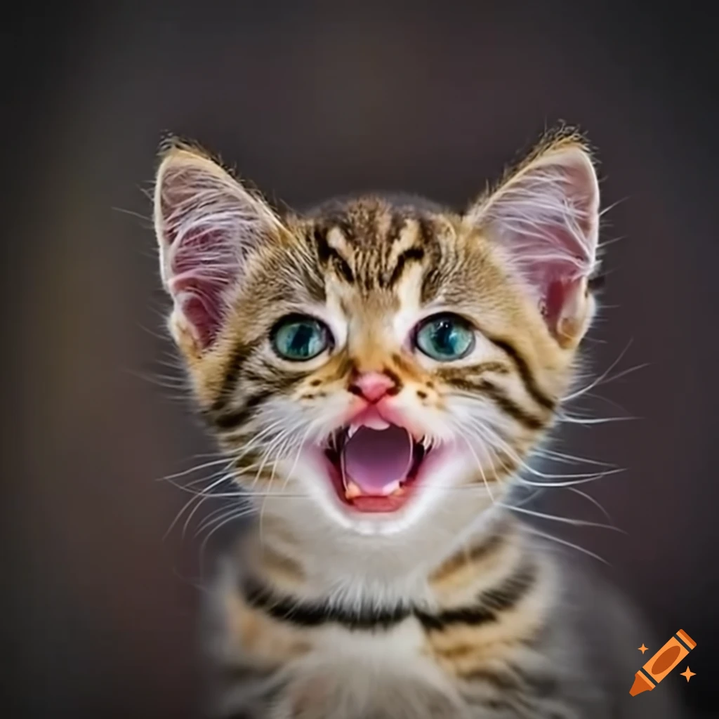 Incredibly happy kitten on Craiyon