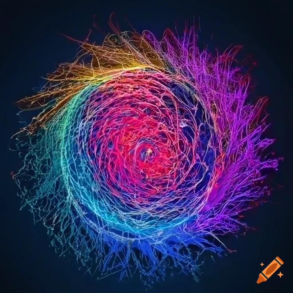 Graphic display of complex data with nodes and vertices representing ...