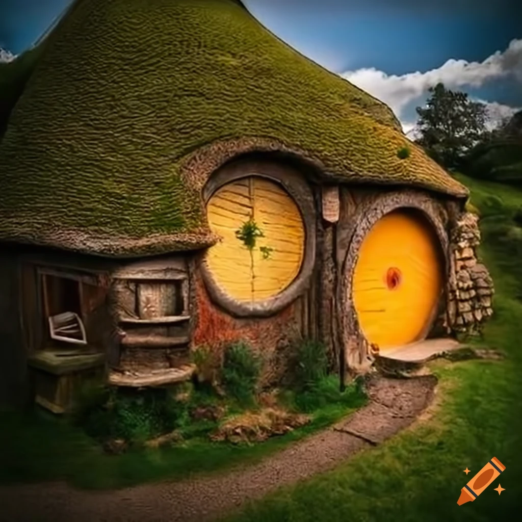 Hobbit house in a whimsical setting on Craiyon