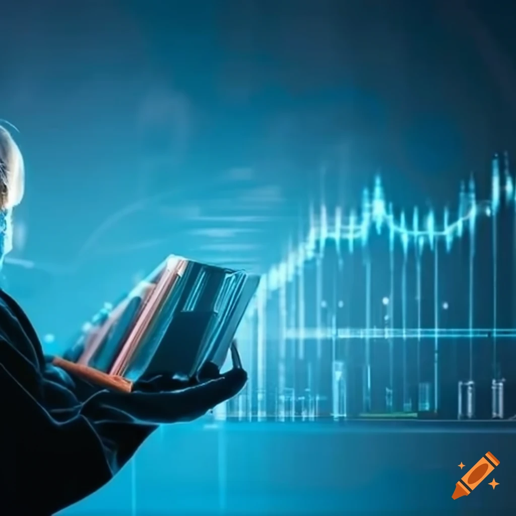 Scientist analyzing data graphs in a high-tech laboratory on Craiyon