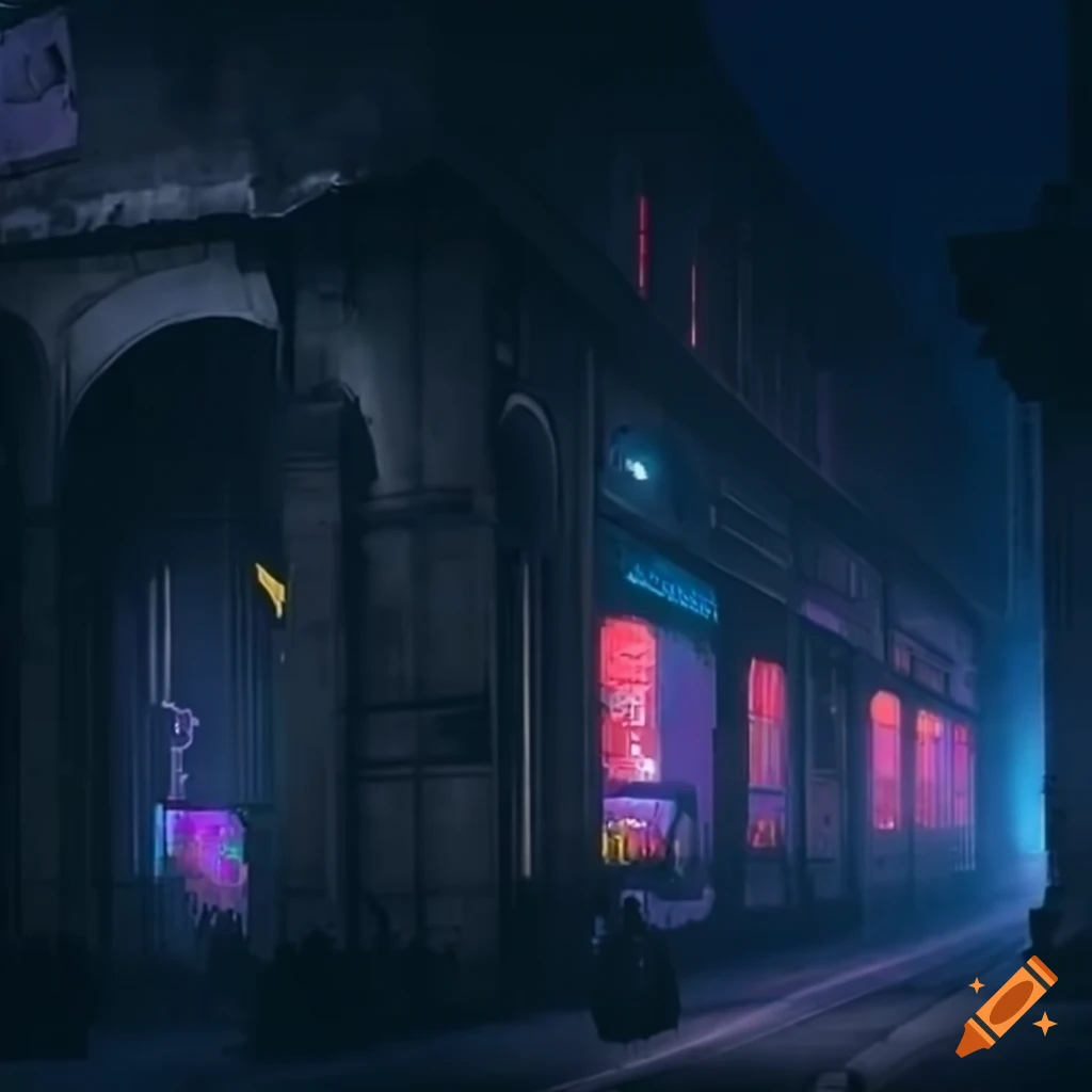 Futuristic cyberpunk cityscape in a sweltering night, year 2054 on Craiyon