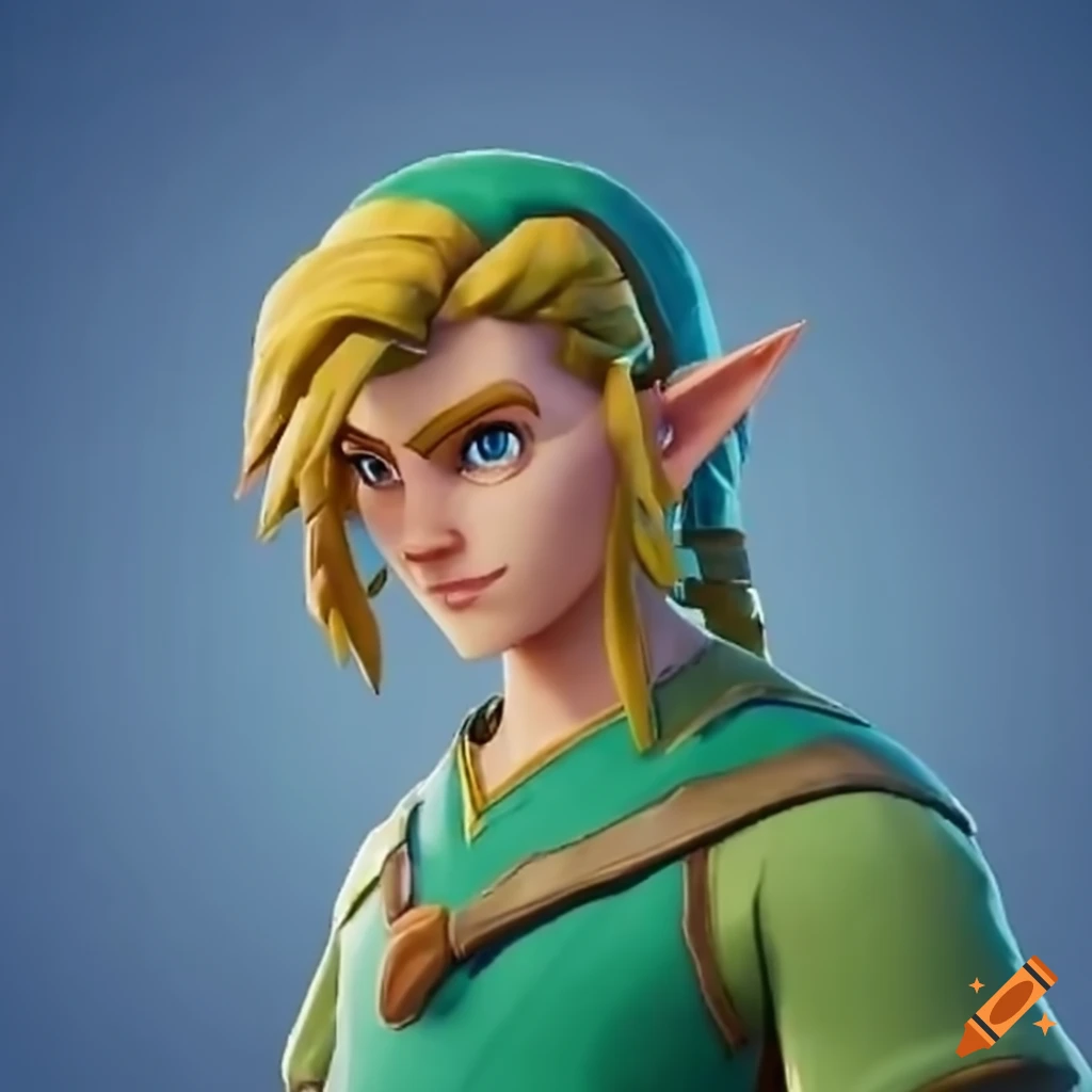 Link from the legend of zelda in fortnite on Craiyon
