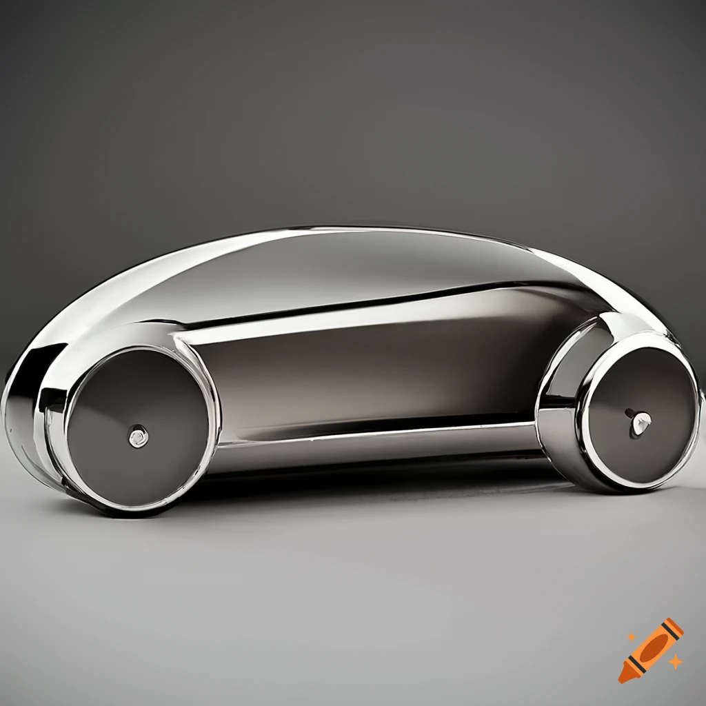 Stainless steel concept car with bauhaus design on Craiyon
