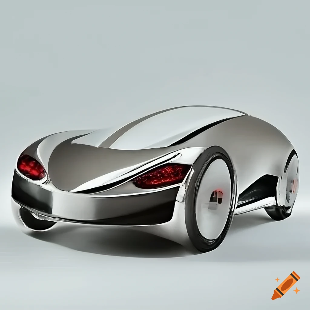 Stainless steel concept car with bauhaus design on Craiyon