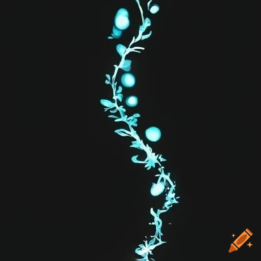 Modern and sleek glowing seaweed floating on Craiyon