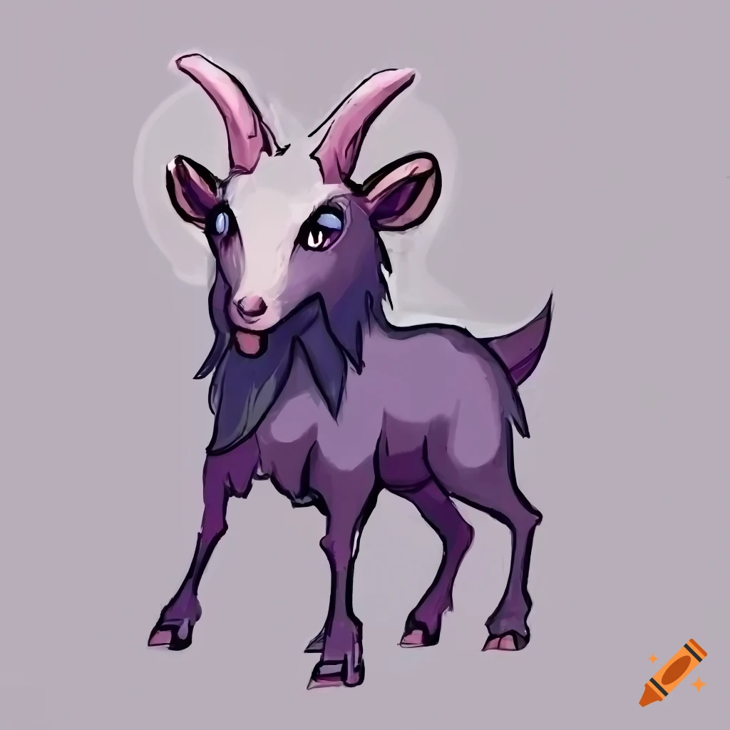Goat creature in a pokémon-style dofus art on Craiyon