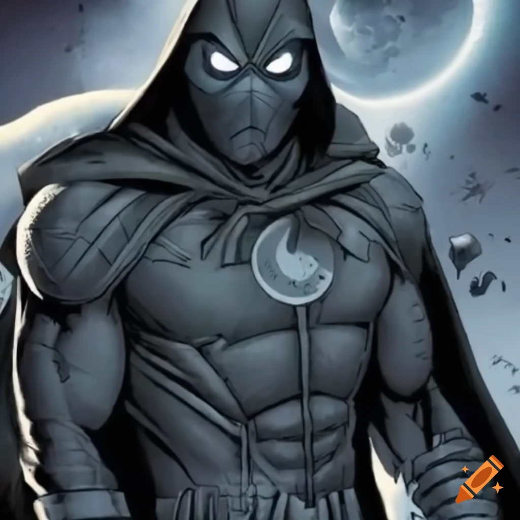 Moon Knight hero poster with slogan "Night Justice, Terror of the ...