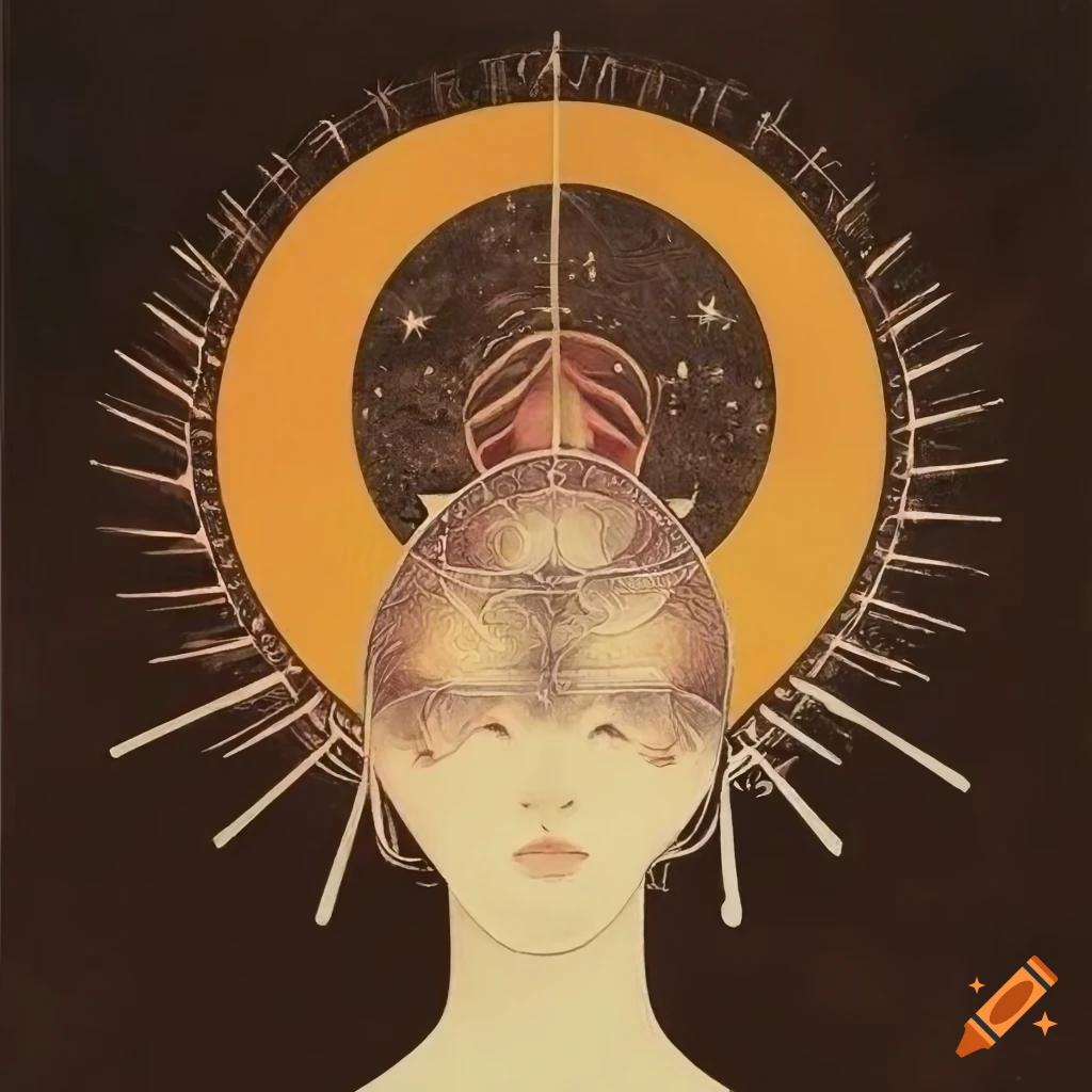 Art deco album cover with moon symbolism in 2d art style on Craiyon