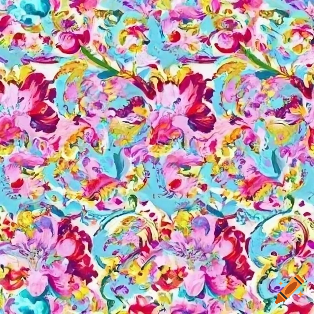 Rainbow pastel intricate floral pattern in rococo style on Craiyon