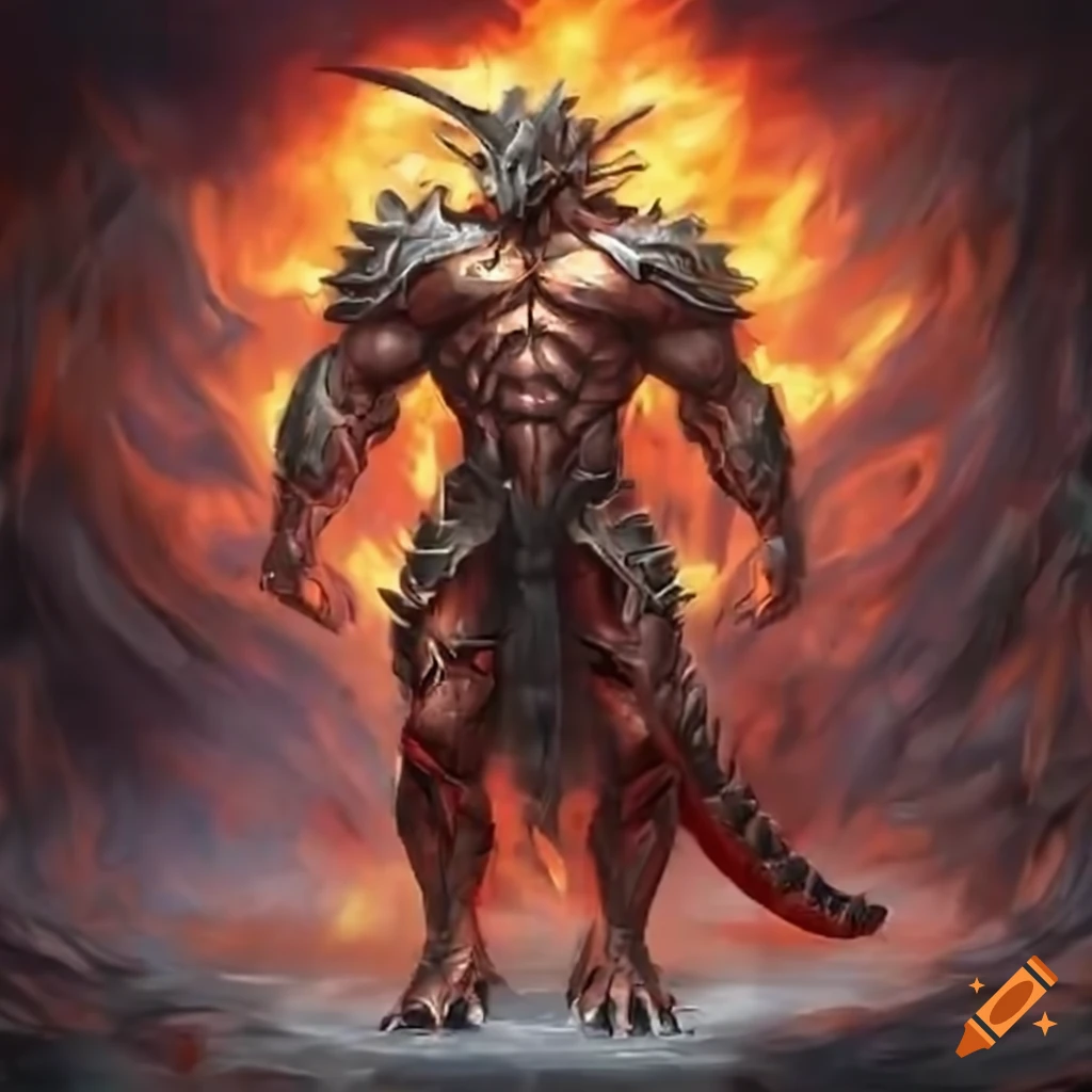 Transcendent muscular dragon in cybernetic armor flexing its powerful muscles on Craiyon