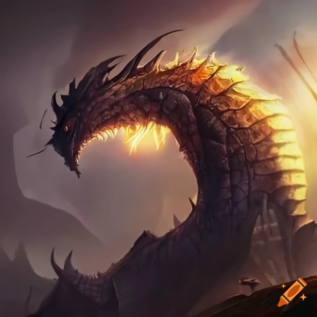 300 meter dragon in a fantasy world on Craiyon