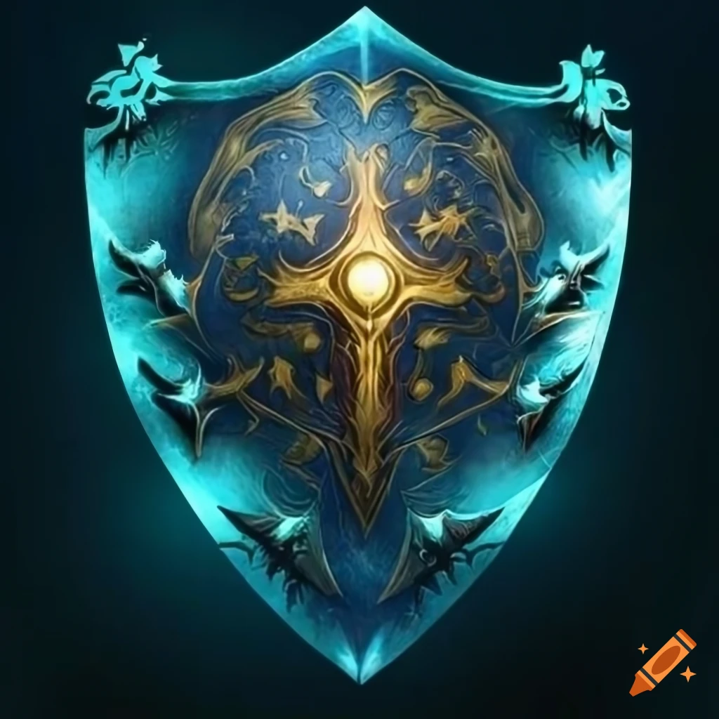 Elite magical shield with symbolic front and tree design on Craiyon