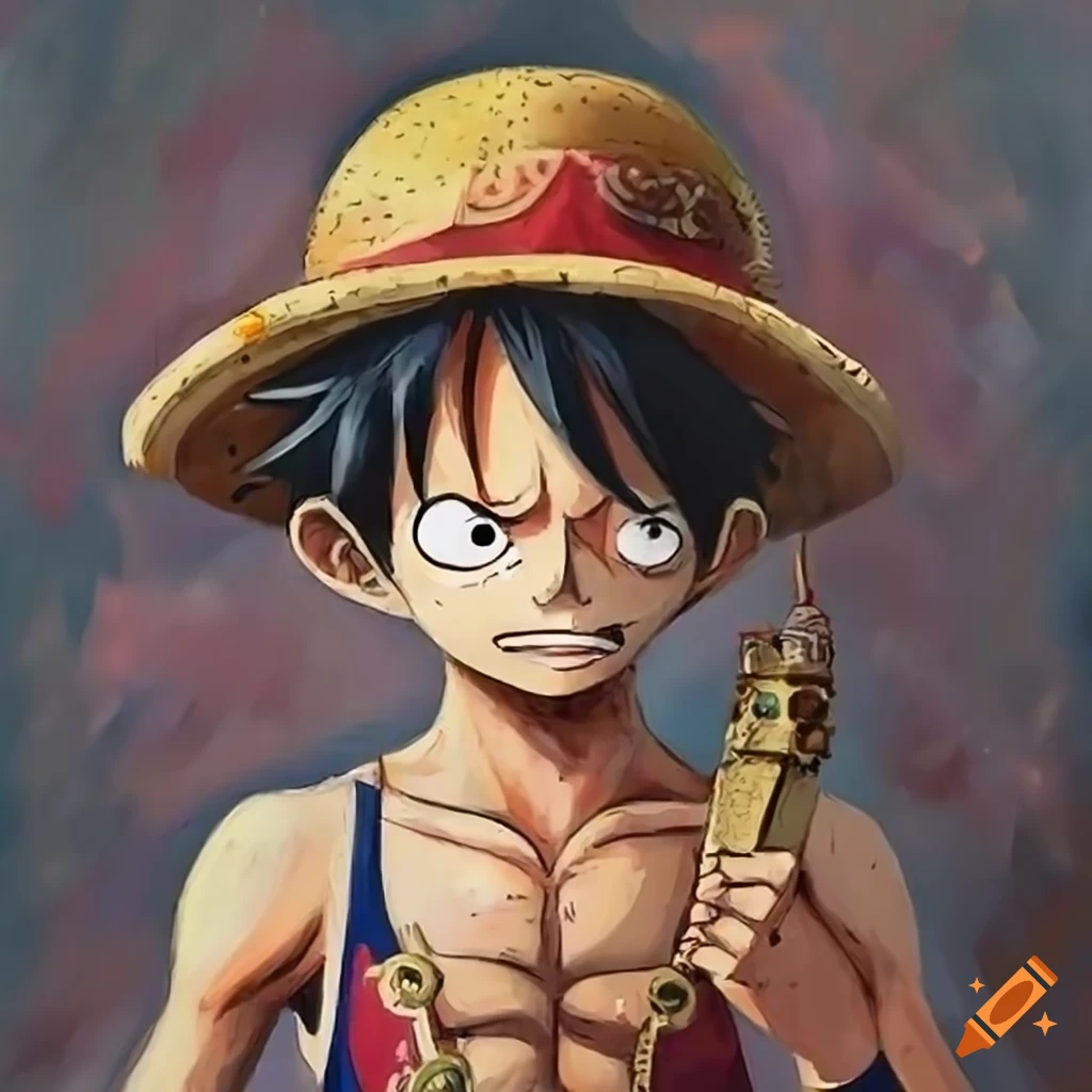 Luffy character in a steampunk setting on Craiyon