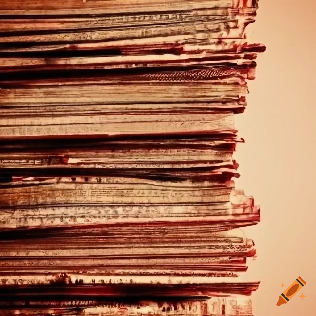 Intricately decorated vintage pages with detailed red page edges on Craiyon