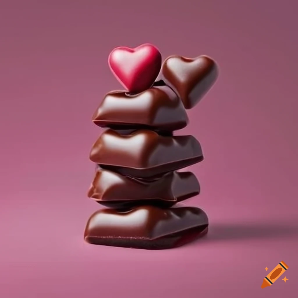 Heart shaped chocolate bars on Craiyon