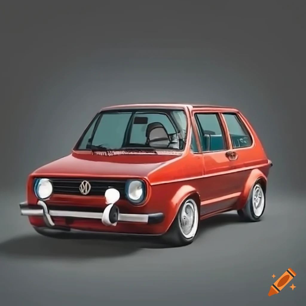 Rabbit driving a 1980 volkswagen golf on Craiyon