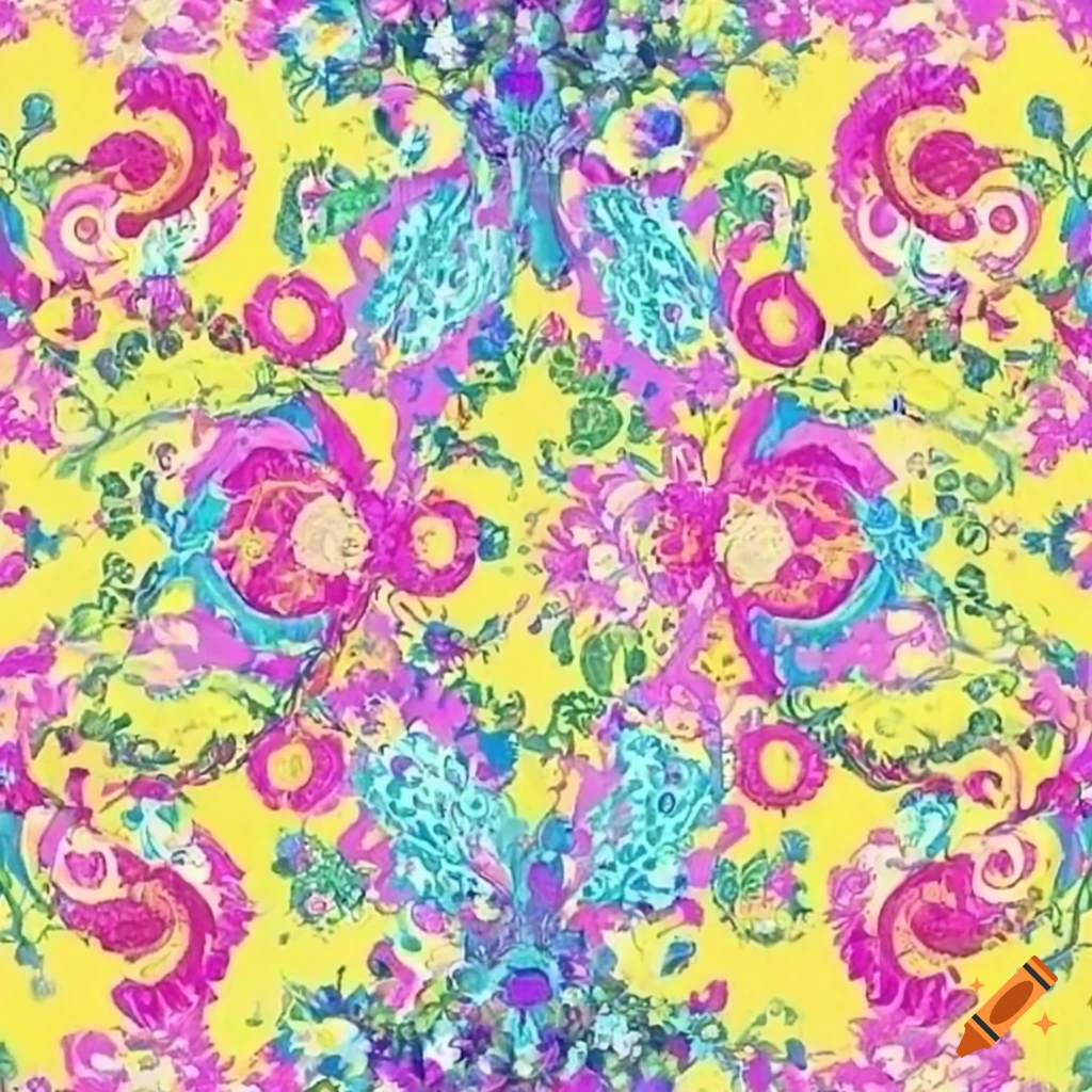 Rainbow pastel rococo floral pattern in oil painting on Craiyon