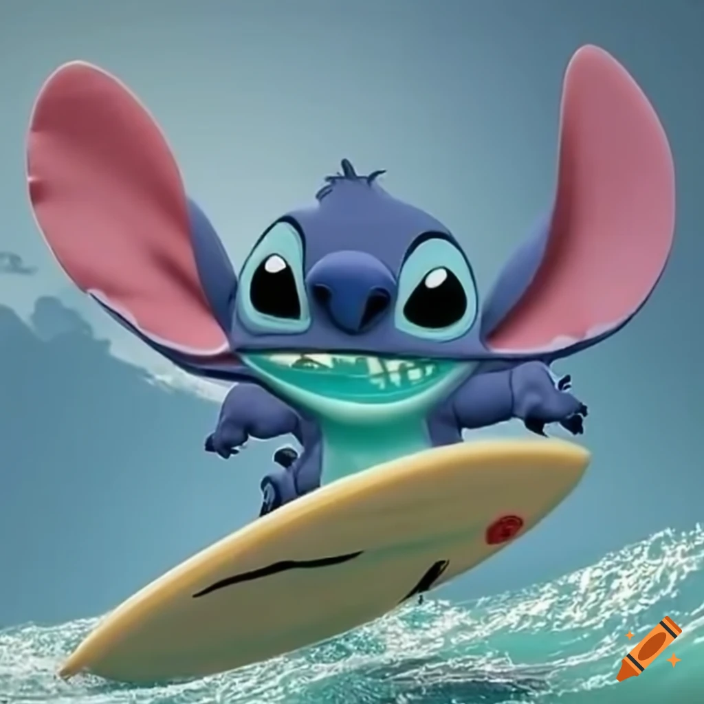 Stitch surfing on Craiyon