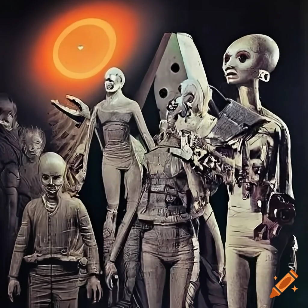 1963 BBC movie poster: Mixed Group of Weird Alien Creatures in 1960s ...