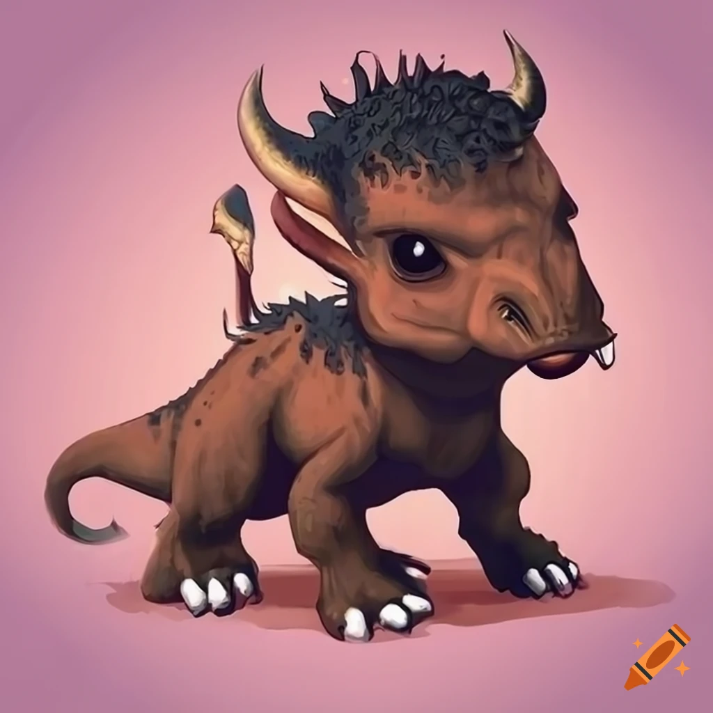 Minotaur dinosaur baby on Craiyon