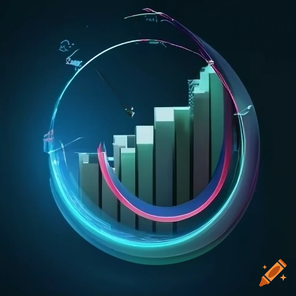 Sleek and modern 4k data growth and progress chart on Craiyon