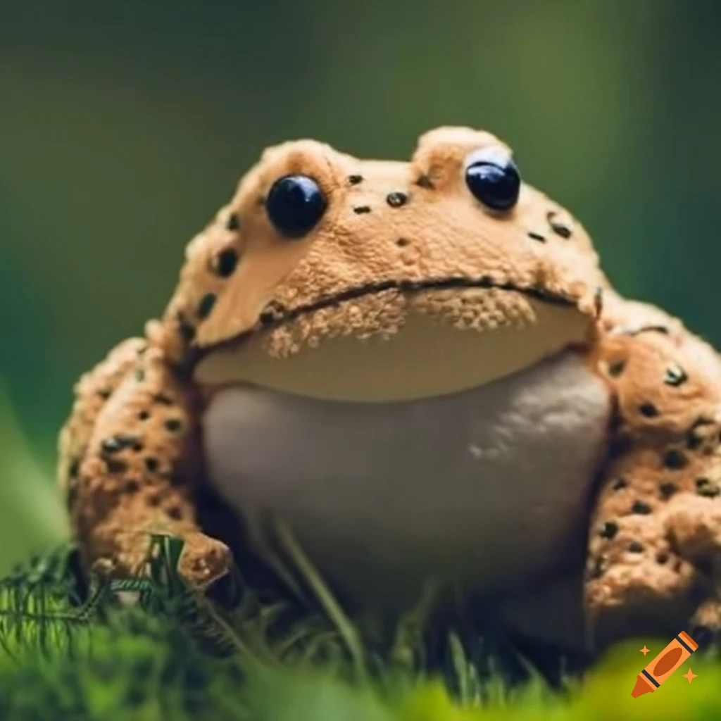 Plushie common toad holding a toy car on Craiyon
