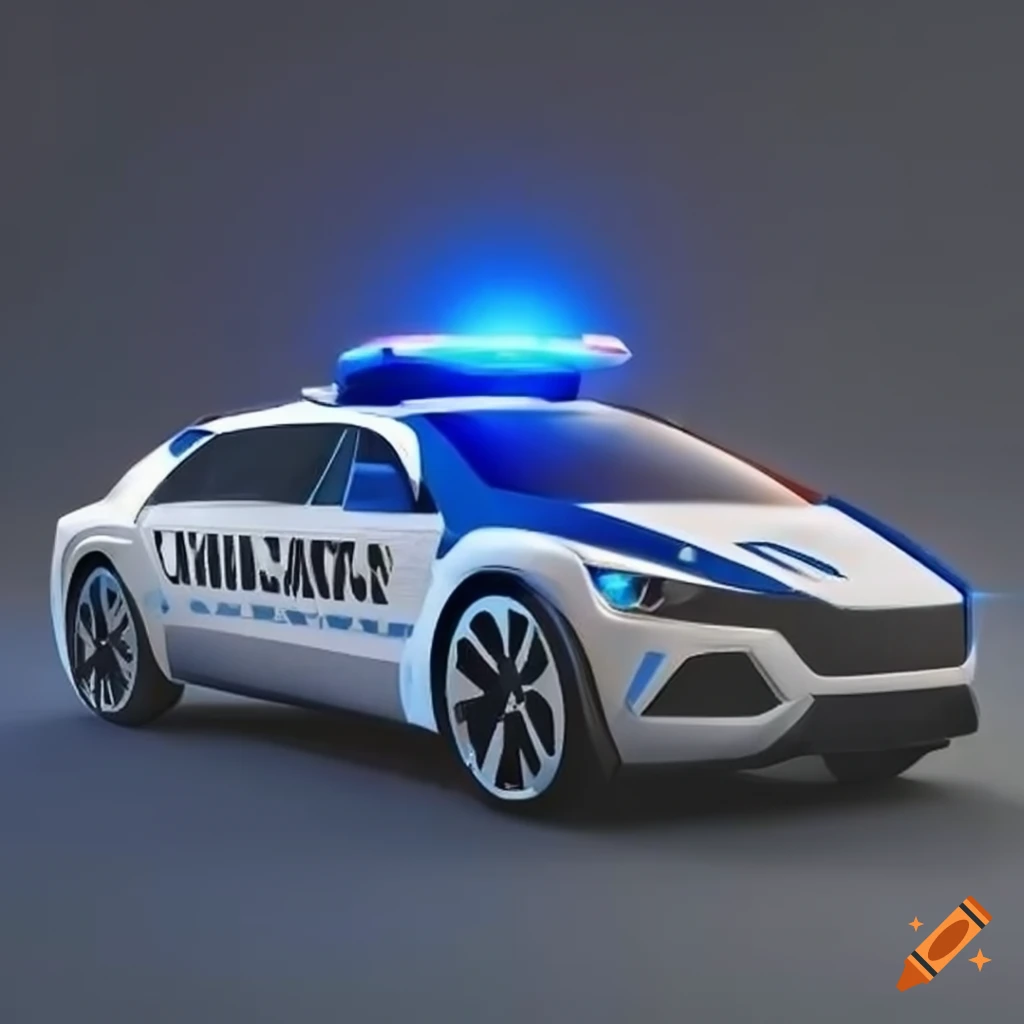 Futuristic modern police car on Craiyon
