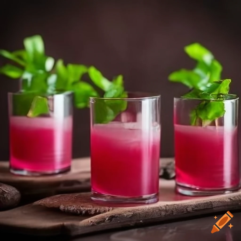 Beetroot ginger shot on Craiyon