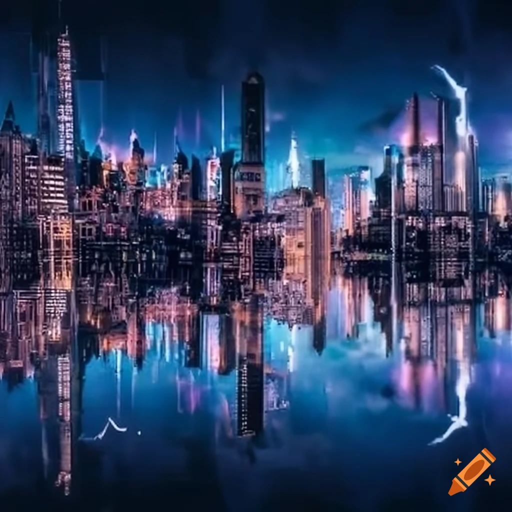 Futuristic cityscape of new york in 2050 on Craiyon