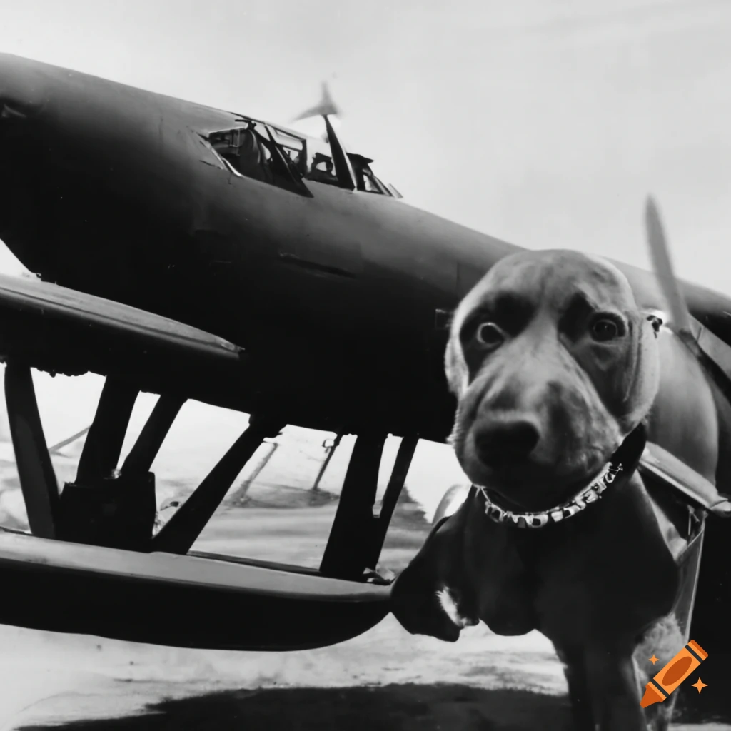 Dog piloting a ww2 plane on Craiyon