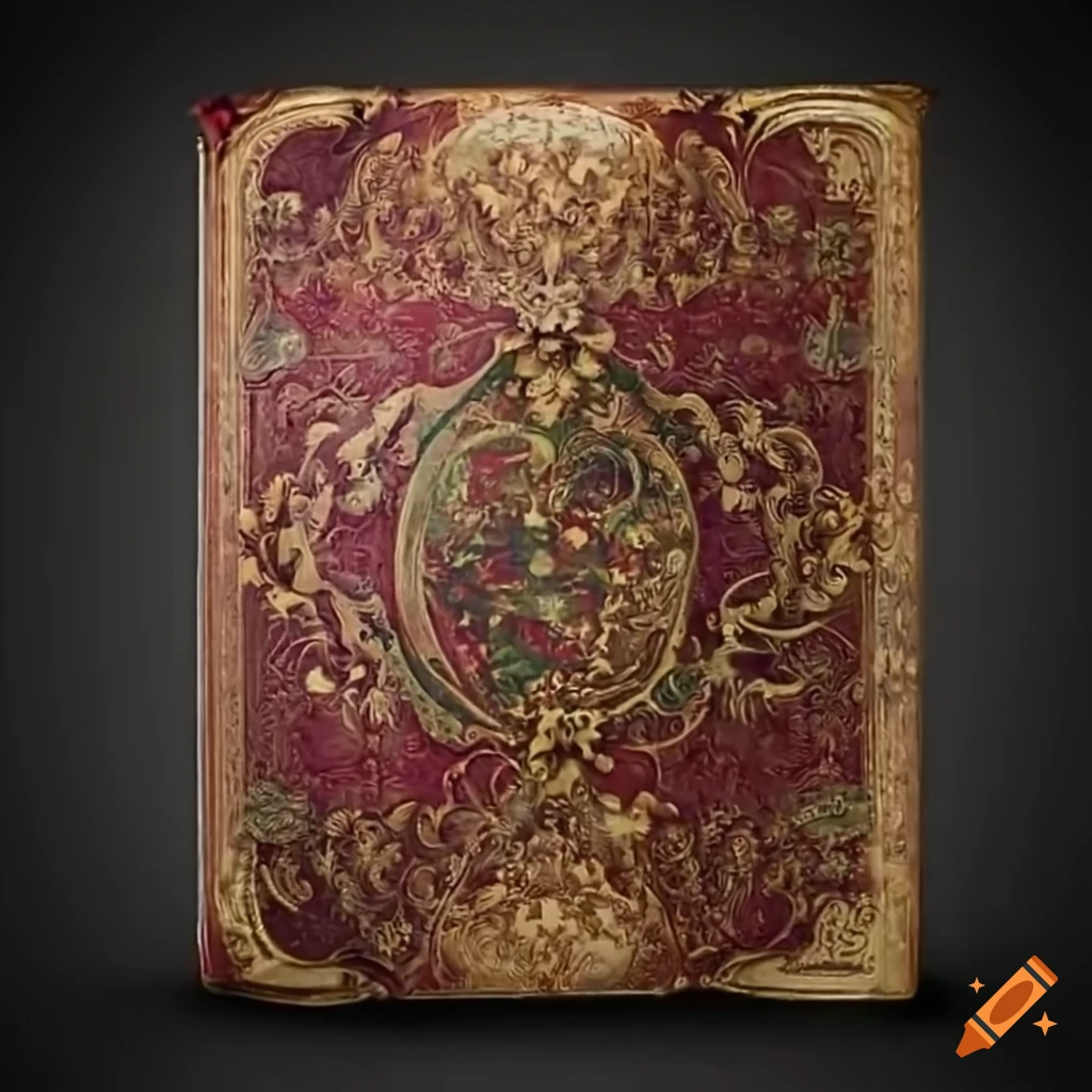 Highly decorated antique magical book in hd on Craiyon