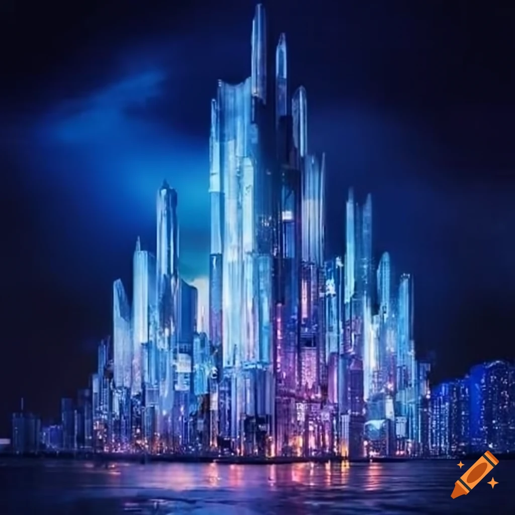 Perfect crystal city on Craiyon