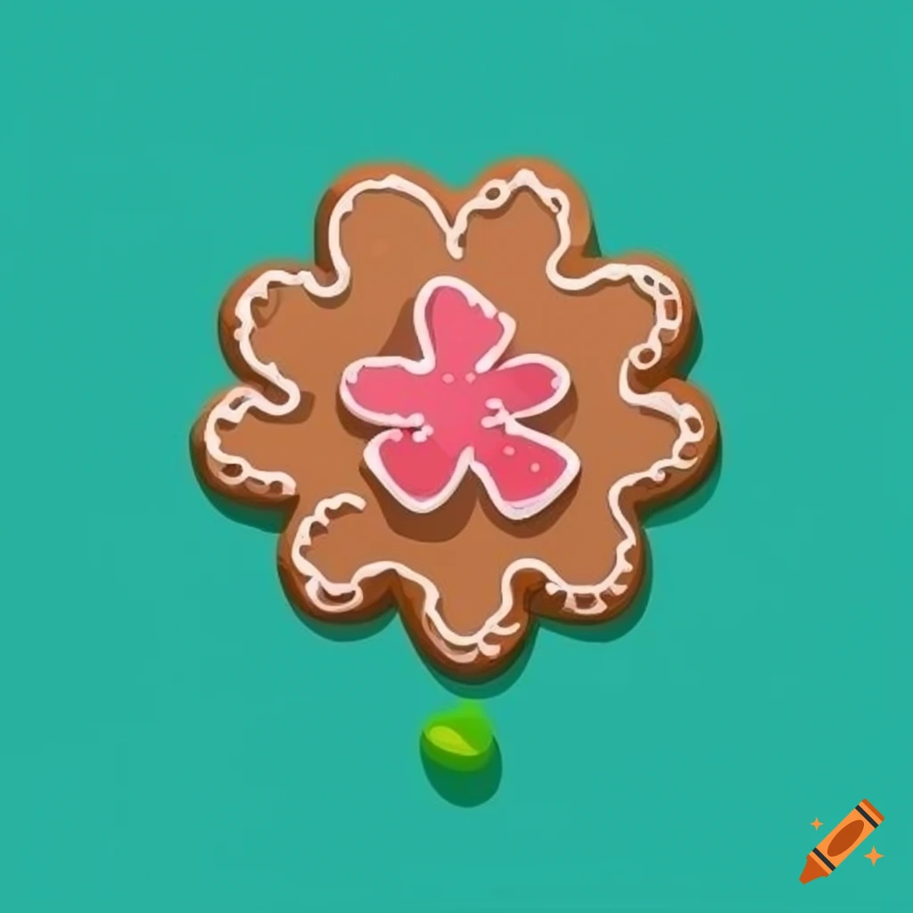 Simple vector art of a flower gingerbread on Craiyon