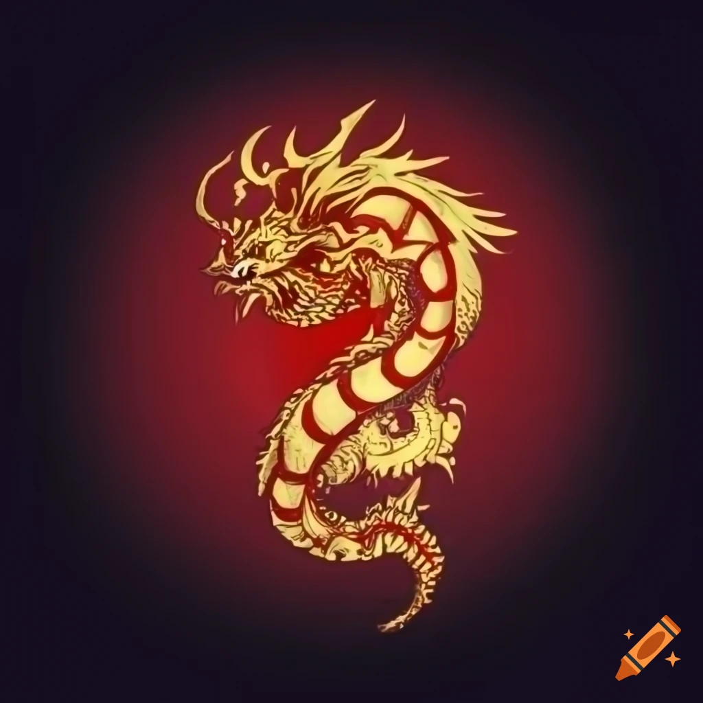 Simple chinese-style dragon logo for a sweatshirt on Craiyon